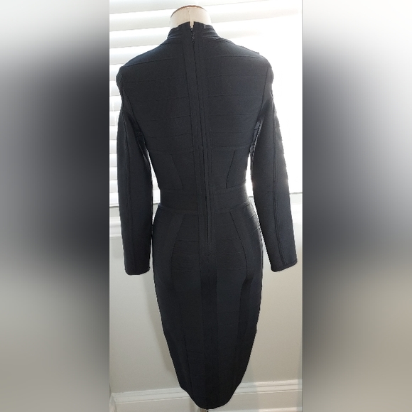 No Name Brand | Dresses | No Name Black Body Con Dress With Front Cut ...